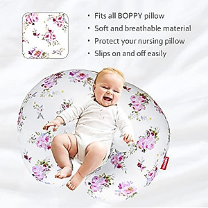 Nursing Pillow Cover for Girls Floral, Snug Fits Boppy Nursing Pillows, Breastfeeding Nursing Pillow Slipcovers Super Soft, for Breastfeeding Moms, Floral