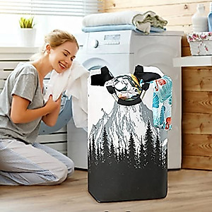 xigua Nature Mountains and Forest Laundry Basket Waterproof Clothes Hamper Collapsible Durable Dirty Clothes Large Storage Laundry Organizer