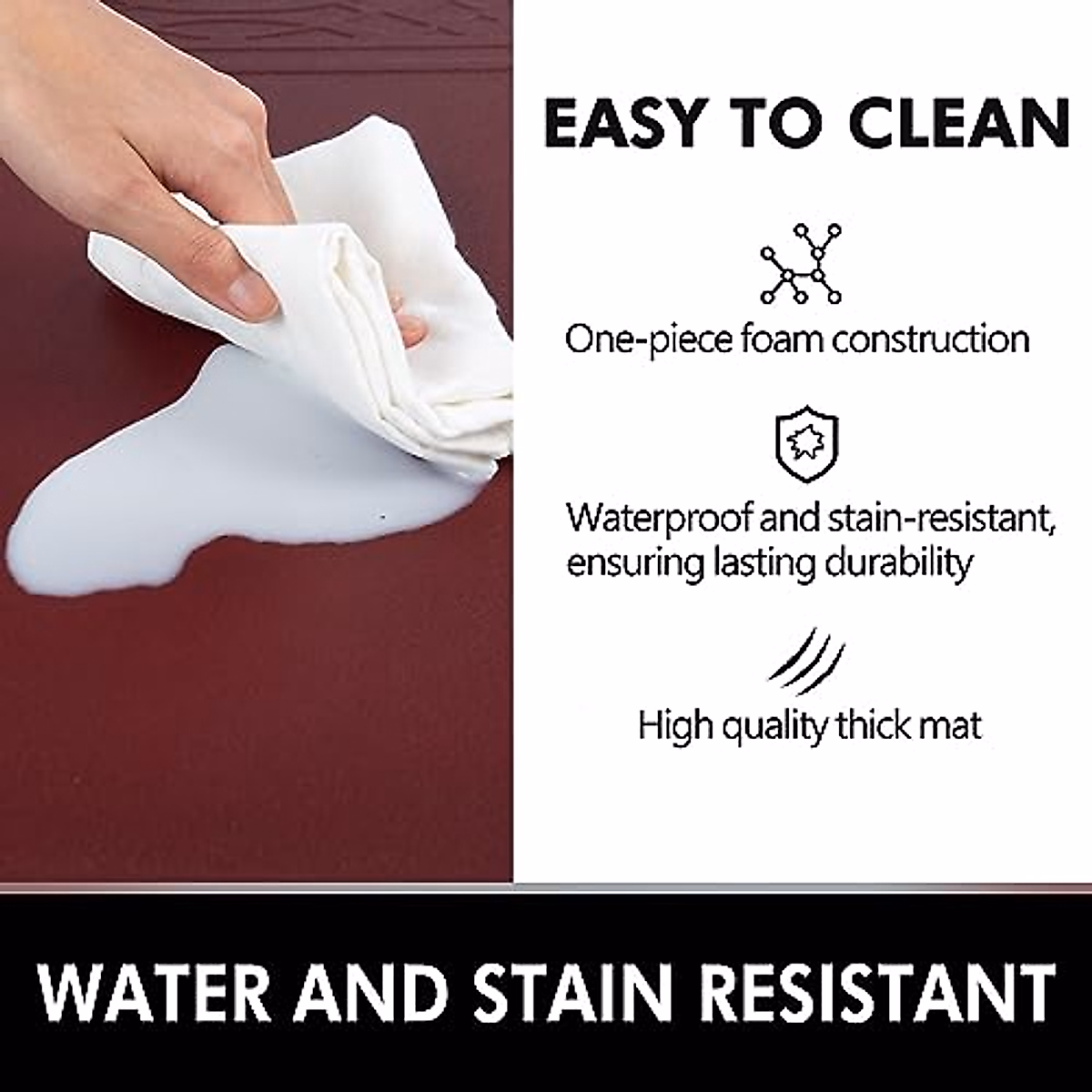 Anti Fatigue Kitchen Mat for Floor by DAILYLIFE, 3/4" Thick Kitchen Cushioned Mat, Standing Comfort Mat for Home, Office, Garage - Non-Slip Bottom, Waterproof & Easy-to-Clean (20" x 42", Burgundy)