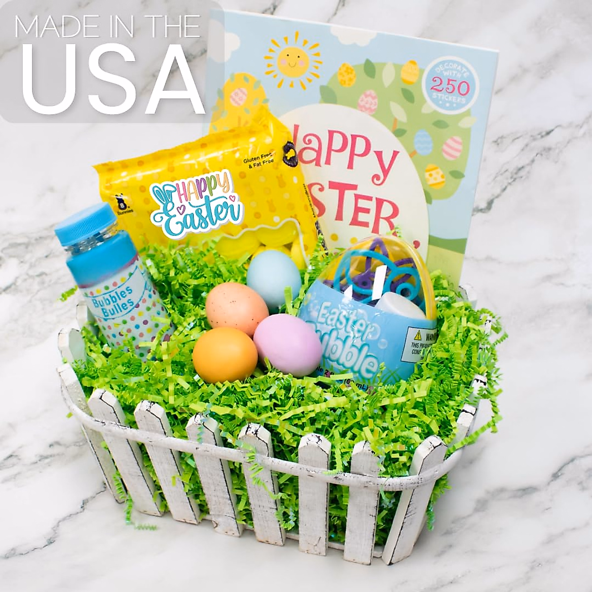 MagicWater Supply Crinkle Cut Paper Shred Filler (4 oz) for Gift Wrapping & Basket Filling - Lime Green