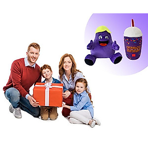 VAOUX Grimace Plush,Grimace Shake Yellow Hat Plush Toy,Stuffed Animal Toy Game Doll Toy Fans Anime Great Gift for Boys and Girls (Shake)