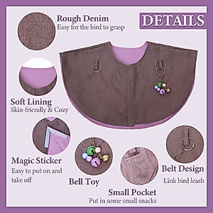 Parrot Anti-Scratch Shoulder and Arm Protector, Bird Diaper Durable Denim Parrot Training Pads for Parakeets Cockatiels Conures Macaws Lovebirds Finches, Anti-bite Protective Shawl Arm Guard