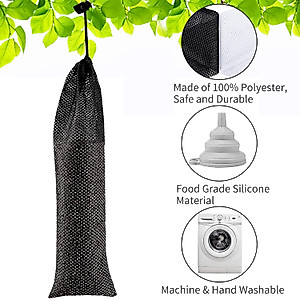 MEWTOGO 6 Pcs Wild Bird Food Finch Sock Feeder Kits - Thistle Seed Sacks with Food Grade Foldable Funnels, Wild Bird Food Supply Tools for Wildlife Goldfinch Feeding (3.9" x 15.7")