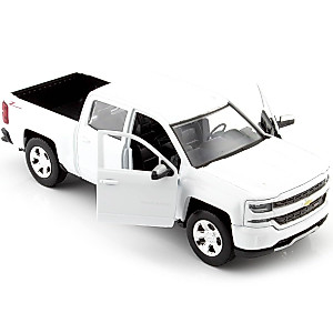 Motormax 2017 Chevy Silverado 1500 LT Z71 Crew Cab Pickup Truck 1/24 Scale Diecast Model Car White