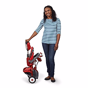 Radio Flyer Deluxe EZ Fold 4-in-1 Stroll 'N Trike, Red Tricycle, Toddler Bike