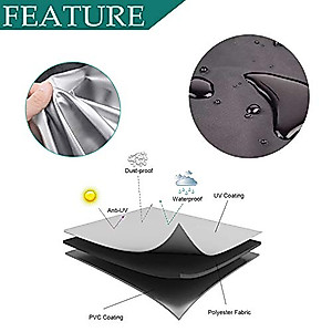 DCONMEE Patio Heater Cover Waterproof Oxford Cloth with Zipper, Stand up Outdoor Round Heater Covers.(H89XD33x19 inch)