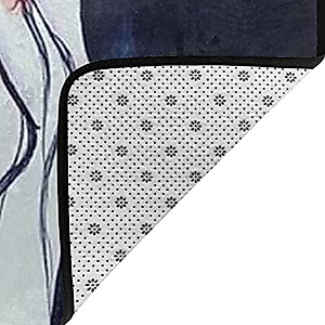 SWEET TANG Bedroom Living Room Kitchen Big Size Area Rug Home Art - Goth Gotik Gothic Melancholy Women Girl Art Floor Pad Rugs Fast Dry Bathroom Rug Mat Yoga Mat Throw Rugs Carpet 60 x 39 Inch