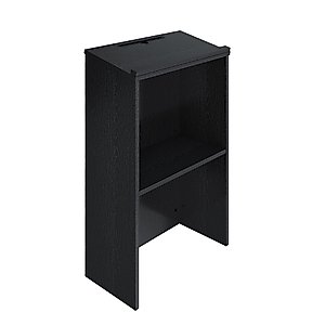 Podium Stand,Wooden Speaking Lectern,Lectern Podium for Classroom,Churches,Auditorium,Meeting Room,Reception Desk of Podium with Adjustable Shelf(Black)