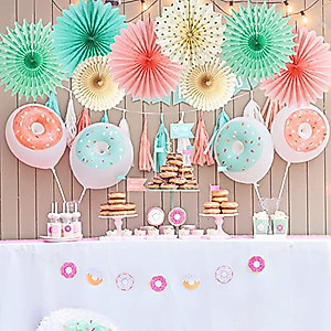 Mint Green Cream Pink Paper Fans Hanging Paper Honeycomb Decoration Baby Shower Bridal Shower Princess Mint Birthday Party Decorations