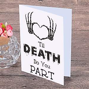 Halloween Boo Basket Stuffers for Women Men Boo Basket Gifts for Kids Her Him Skull Cards Skeleton Wedding Gifts for Couples Bridal Shower Card Wedding Vows Card for Her Him Husband Wife Birthday Card