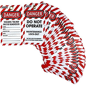 Harrier Hardware Lockout Tagout Tags, 3 x 5.5-inch, OSHA Compliant Lock Out Tags 40-Pack