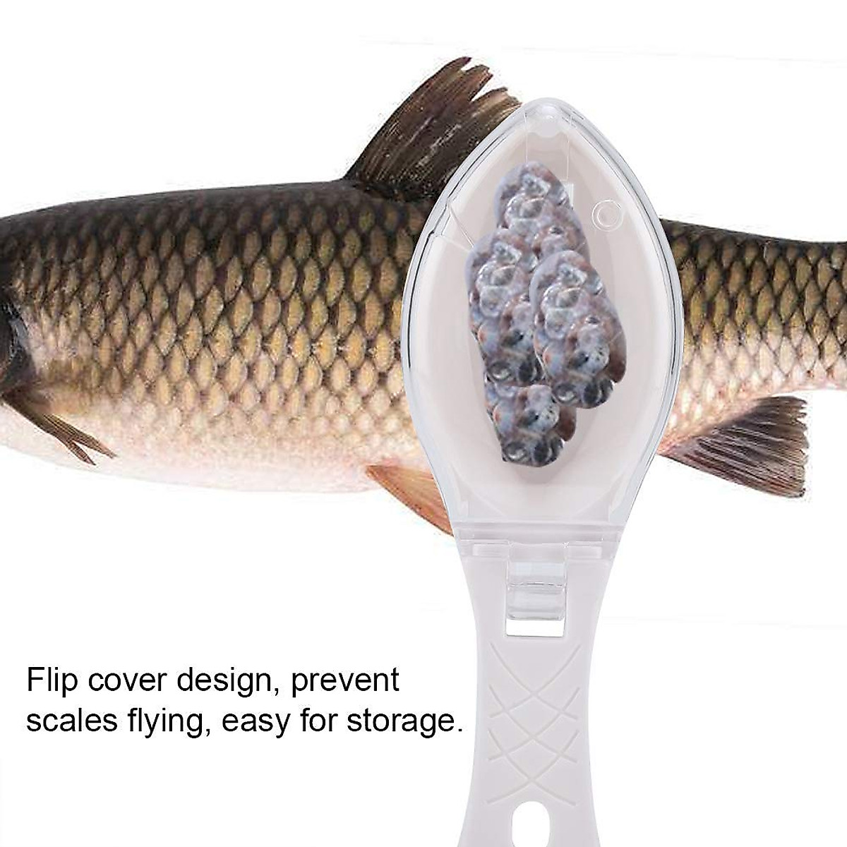 Yosoo Plastic Fish Scaler Remover, No Mess Fish Descaler Tool Fish Scraper, Fast Cleaning Fish Skin Brush Cleaning Kit
