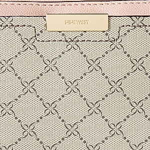NINE WEST Lawson Wristlet, Beige Logo/Modern Pink