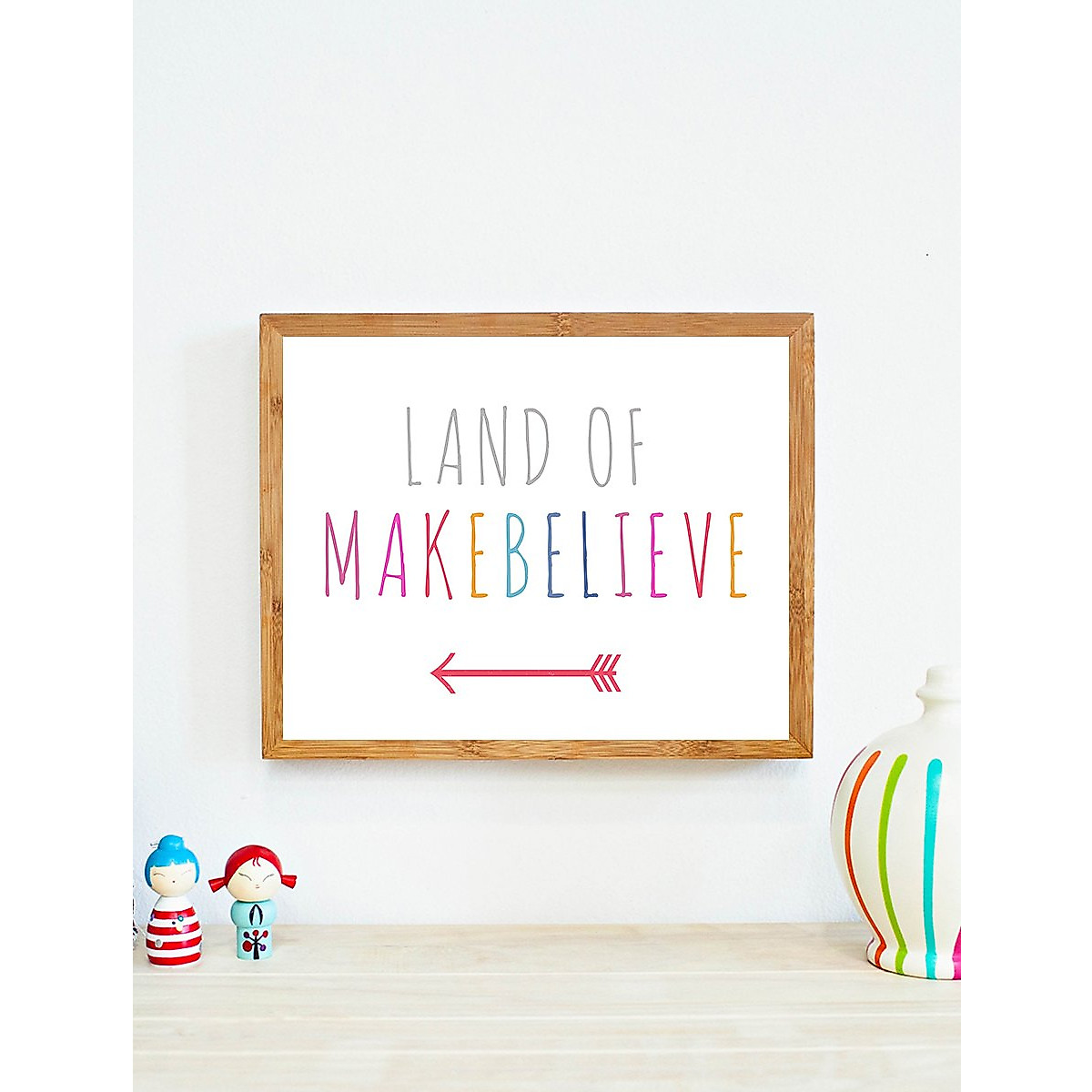 Land of Makebelieve 14x11 Wall Art Print for Boys, Girls or Baby's Room, Nursery Decor, Perfect for a Playroom or Classroom, Gender Neutrall