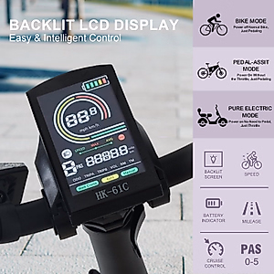 NOPAARD Folding Electric Bikes for Adults, 20" x 4" Fat Tire 500W (Peak 750W) Adults Electric Bicycles 40 Miles 20MPH with 48V Hidden Li-ion Battery, LCD Display, Air Saddle, UL2849, Matte Black