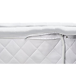 Badger Basket Wishes Rocking Baby Bassinet Heirloom Quality Bedside Sleeper with Bedding, Pad, and Storage Basket - White