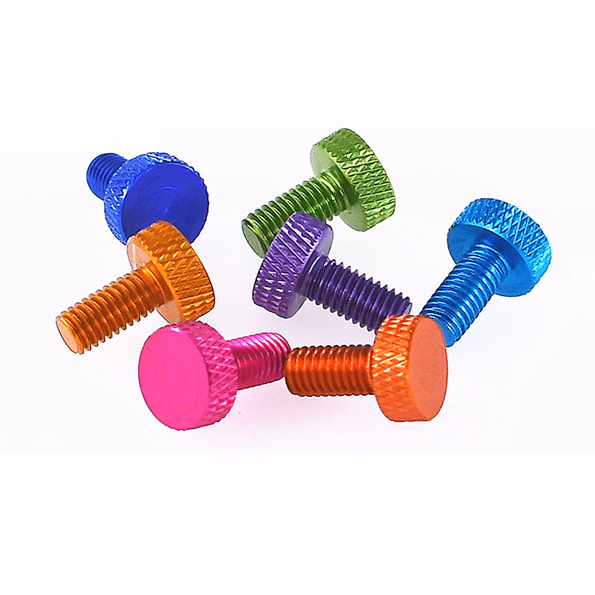5pcs/lot M3 Knurled Colourful Aluminum Thumb Screws 5 6 8 10 12 16 20mm - 50mm Plain Head Hand Tighten Screws for Computer Case (Color : Silver, Size : 12mm)