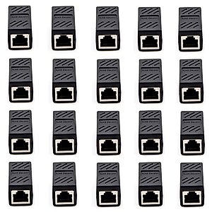 YOQXHY RJ45 Couplers,in Line Coupler Cat5 Cat5e Cat6 Cat7 Ethernet Cable 8P8C Extender Adapter Female to Female,(20 Pack)