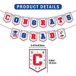 183Pcs Red and Blue Graduation Party Supplies 2024 Graduation Decorations Class of 2024 Graduation Plates and Napkins 2024 Red White and Blue 2024 Graduation Party Decorations Graduation Decorations