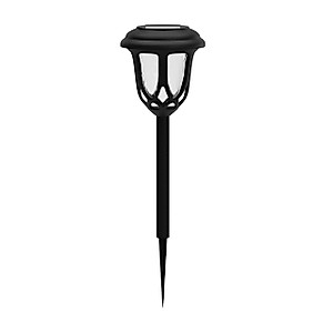 Flash Furniture Hess 8 Pack LED Solar Lights - All-Weather Black Tulip Style Outdoor Solar Powered Lights - Landscape Lighting for Pathway, Garden, & Yard