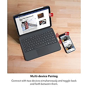 ZAGG - Pro Keys Wireless Keyboard with Trackpad and Detachable Case - Compatible with The Apple iPad 10.2"(Gen 7,8,9) - Charcoal