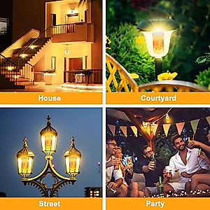 CPPSLEE LED Flame Light Bulbs, 4 Modes Flickering Light Bulbs, E26 Base Fire Flame Bulb, Halloween, Christmas Party Porch Outdoor and Indoor Home Decorations(Yellow, 2 Pack)