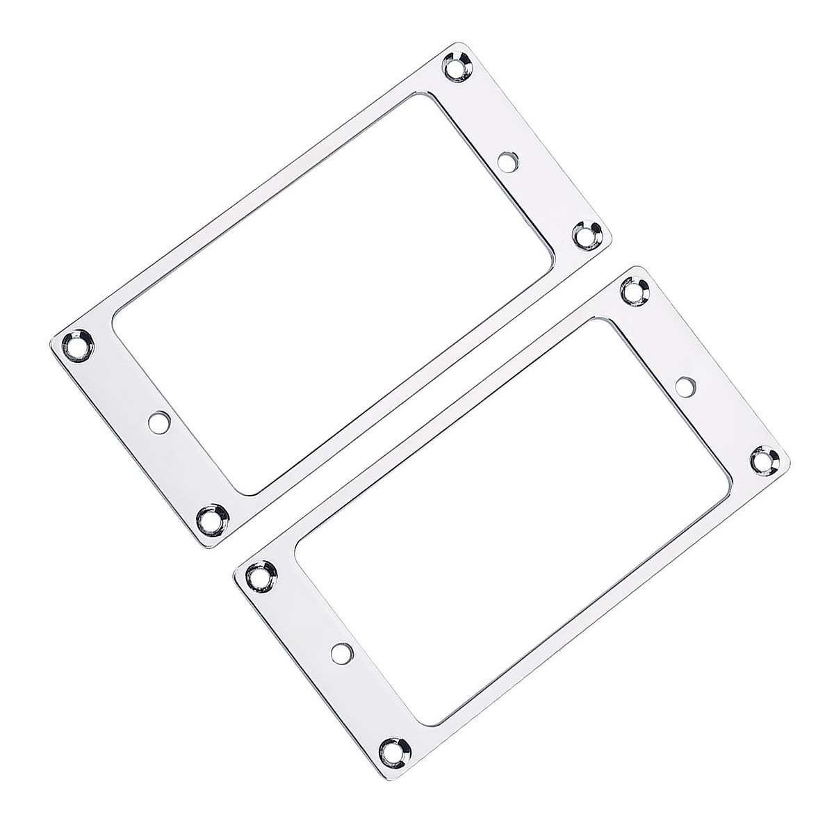 2 Pcs Metal Flat Humbucker Cover Guitar Pickup Frame Mounting Ring (Silver) Chrome Pickup Rings Humbucker Mounting Ring Chrome Guitar Pickup Rings