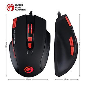 Gaming Mouse MARVO 7 Color LED Backlit Wired Mouse 3200 DPI 8 Button Ergonomic Design Mice Computer Gamer PC Gaming Mouse with Adjustable DPI LED Backlight Laptop Mouse Fit for PC/Laptops/Computer