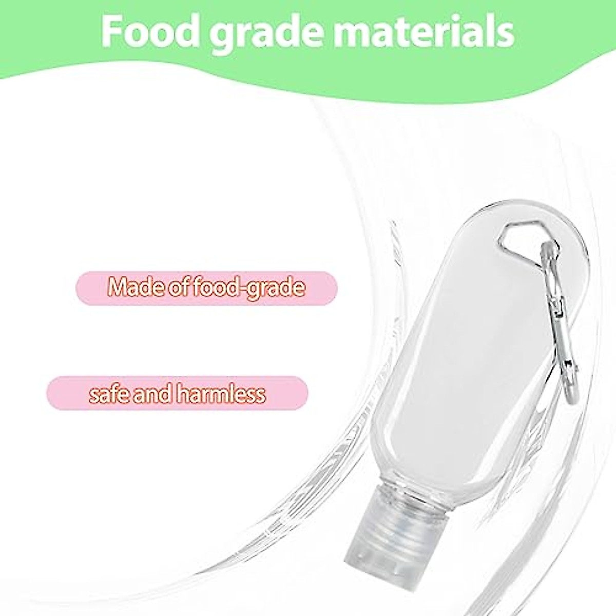 Set of 3 Portable Hot Sauce Keychain Bottles - Mini Ketchup Containers for On-The-Go - Refillable Travel Size Hot Sauce Keychain, 2oz/50ml Bottles