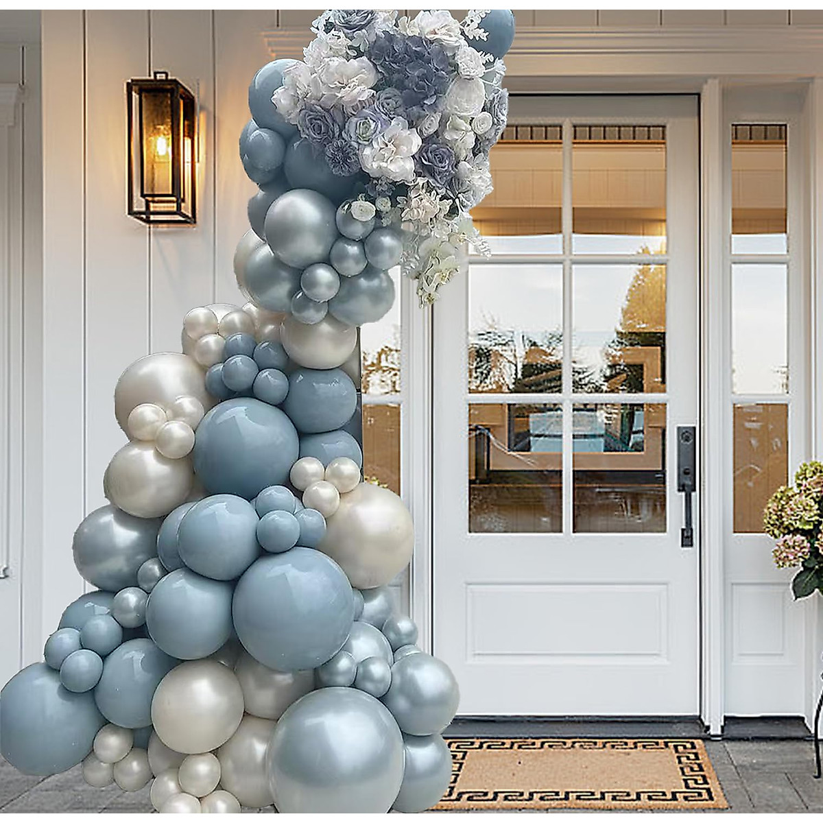 Dusty Blue Balloon Arch Kit 18 12 10 5 Inch Double Stuffed Slate Fog Blue Balloons Pearl Sand Balloons For Something Blue Before I Do Bridal Shower Baby Boy Shower Birthday Decorations