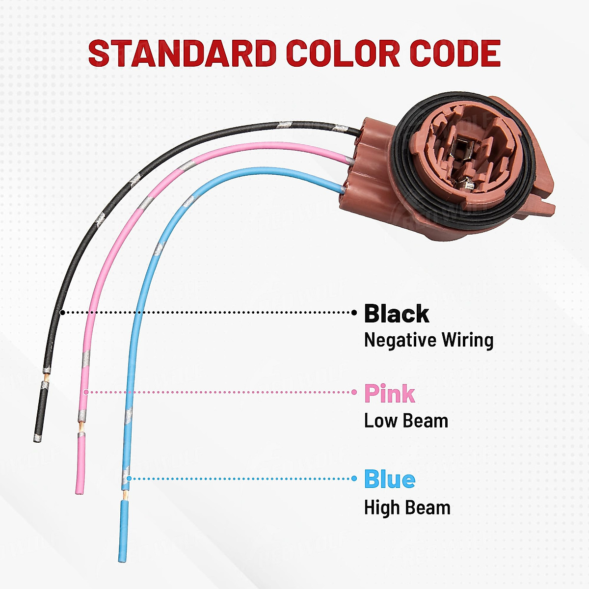 RED WOLF 3157 3156 Pre-Wired Harness Socket Adapter Pigtail Connector Plug Compatible with GM GMC Chevy Buick Cadillac 1997-2007 for Parking/Signal/Brake Light Female Adaptor Wiring Extension