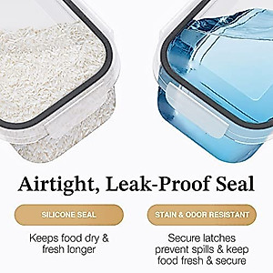 Airtight Food Storage Containers for Kitchen Organization 7 PC - Plastic Food Canisters with Lids, Labels, Marker & Spoons for Pantry Organization and Storage - Cereal, Flour and Sugar Containers