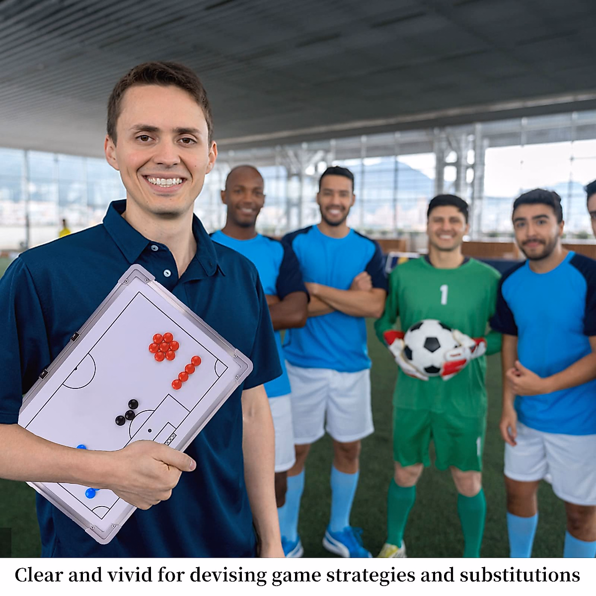 Magnetic Soccer Football Coach Board，Portable Clipboard Tactical Magnetic Board Kit W/Marker Pieces,Pen, Eraser, Storage Bag