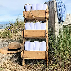 WHW Whole House Worlds Rustic Wall Hanging Shelves, 3 Brick Box Wall Rack, Recycled Wood, 5.5 Wide x 11.75 Long x 30 Inches Tall, 10.25 lbs