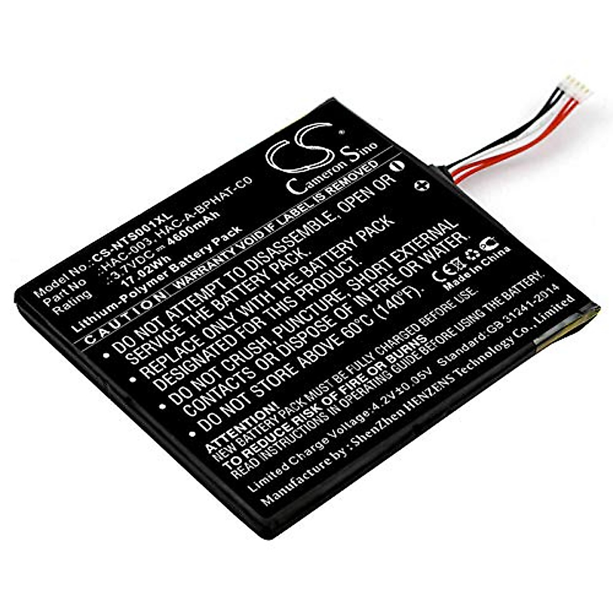 3.7V Battery Compatible with Nintendo HAC-003, HAC-A-BPHAT-C0, HAC-S-JP/EU-C0, Switch HAC-001