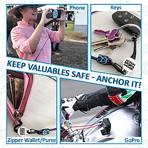 Action Sports Phone Lanyard – Tough Outdoors Cellphone Lanyard & Anti-Tangle Bungie Cord Strap Securely Tether Your Mobile ProCam Keys Wallet - Aussie Made