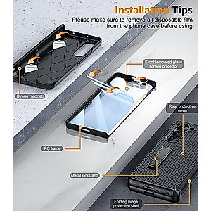 SPIDERCASE Designed for Samsung Galaxy Z Fold 5 Case,Built-in [Screen Protector] [Hinge Protection] [Kickstand] Full Body Heavy Duty Rugged Shockproof Case for Galaxy Z Fold 5 - Black