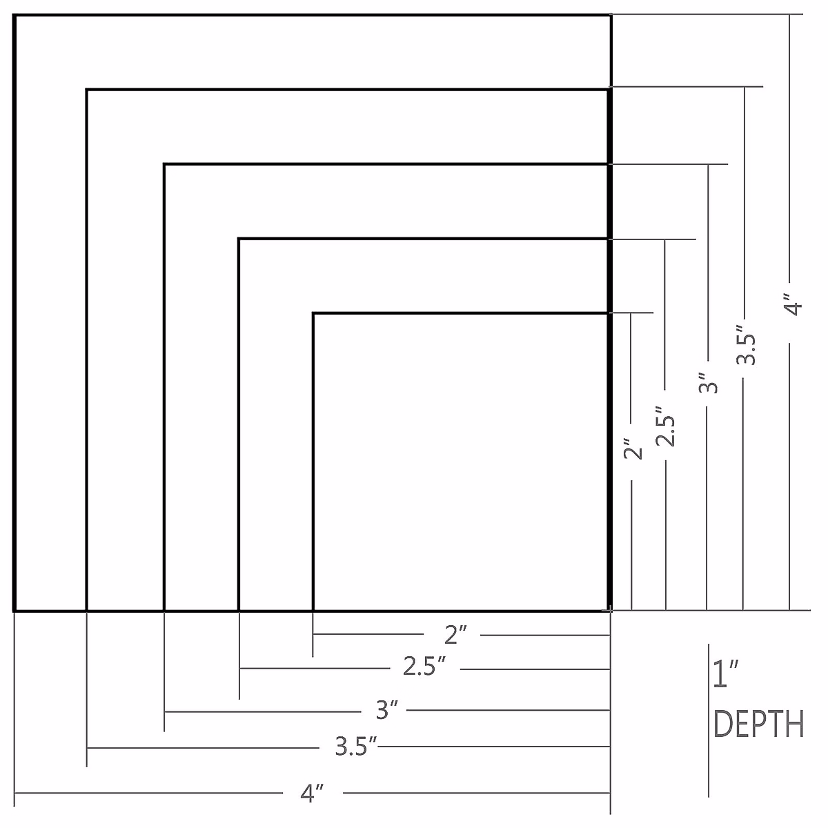 Antallcky Square Cookie Cutter Set-5 piece-2",2.5", 3", 3.5",4"Square Stainless Steel Biscuit Molds Fondant Cookie Cutter Set Pastry Mold-1 Inch Depth…