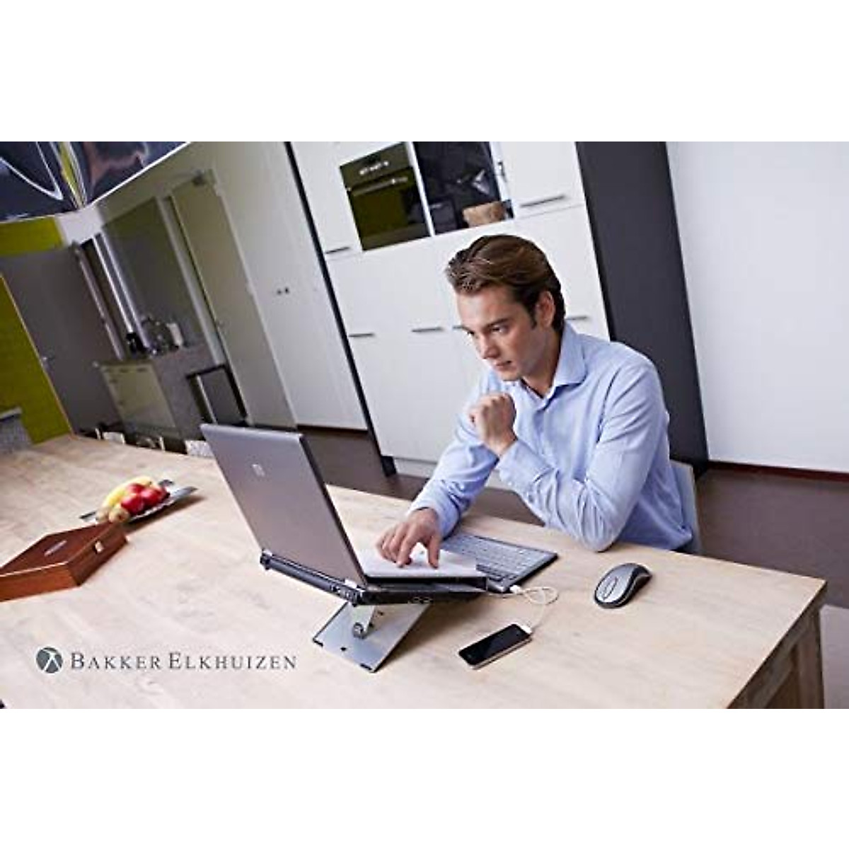 BakkerElkhuizen S-Board 840 Keyboard Ergonomic Compact, Lightweight for use with Laptop and Desktop PCs., an Integrated Numeric pad, a Larger Enter Key, and Two USB Ports.
