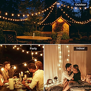 CHYSUPER G40 Replacement Bulbs, 25 Pack Clear Globe G40 Led Bulbs for Outdoor String Lights, G40 Bulbs E12 Candelabra Base fit Patio Porch Party Cafe Bistro Decor - Warm White