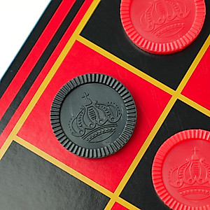 Cannon Sports Black & Red Checkers Replacement Pieces - Plastic & Stackable for Board Game