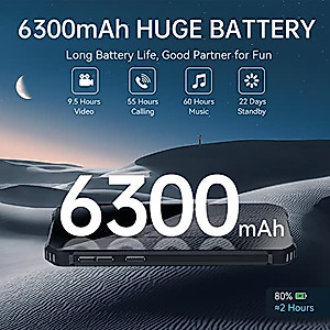 OUKITEL WP20 Pro Rugged Smartphone, 4GB+64GB Octa-Core 5.93" Rugged Phone Android 12, 6300mAh Battery, IP68 Waterproof, 20MP Camera, Global Version 4G LTE Cell Phone, Face ID+Fingerprint, NFC, Orange