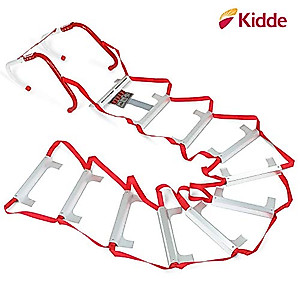 Kidde Fire Escape Ladder, 2-Story Rope Ladder, Extends to 13-Feet, Anti-Slip Rungs