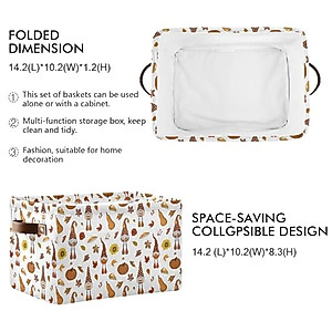 Halloween Gnome Thanksgiving Fall Storage Basket Bins Sturdy Toy Storage Organizer Bins Laundry Basket with Handles for Home Boys Girls Office Closet Shelf Nursery Baskets,1 pcs