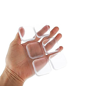 6 PCS Door Stopper Wall Protector - Clear Square Wall Protectors for Door Knobs Self Adhesive Rubber Door Handle Bumper for Walls, Shock Absorbent Wall Protector from Door Knob