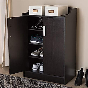 Baxton Studio Verdell Shoe Cabinet in Wenge Brown