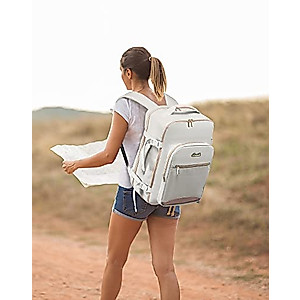 LOVEVOOK Carry on Backpack, 40L Travel Backpack as Personal Item Flight Approved, Waterproof Large TSA 17inch Laptop Backpack Luggage Daypack Business Weekender Overnight with 3 Packing Cubes, Grey