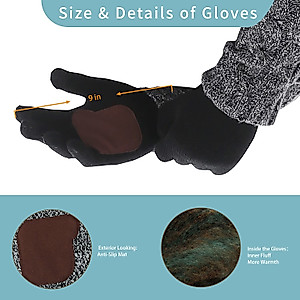 ecodudo Winter Unisex Beanie Hat Scarf Touch Screen Gloves Set 3 Pieces Knit Hats Skull Caps Warm Acrylic Lined Neck Scarf and Glove for Men and Women (Ribbed Knit-Dark Grey)