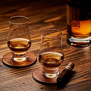 Set of 2 Whiskey Glasses with PRESENTATION storage GIFT BOX, 8oz Old Fashioned Drinking Glasses, Clear Bar Shot Glasses, Brandy Snifter Whisky Glass for Scotch Bourbon Liquor Tequila Gin Tonic Vodka