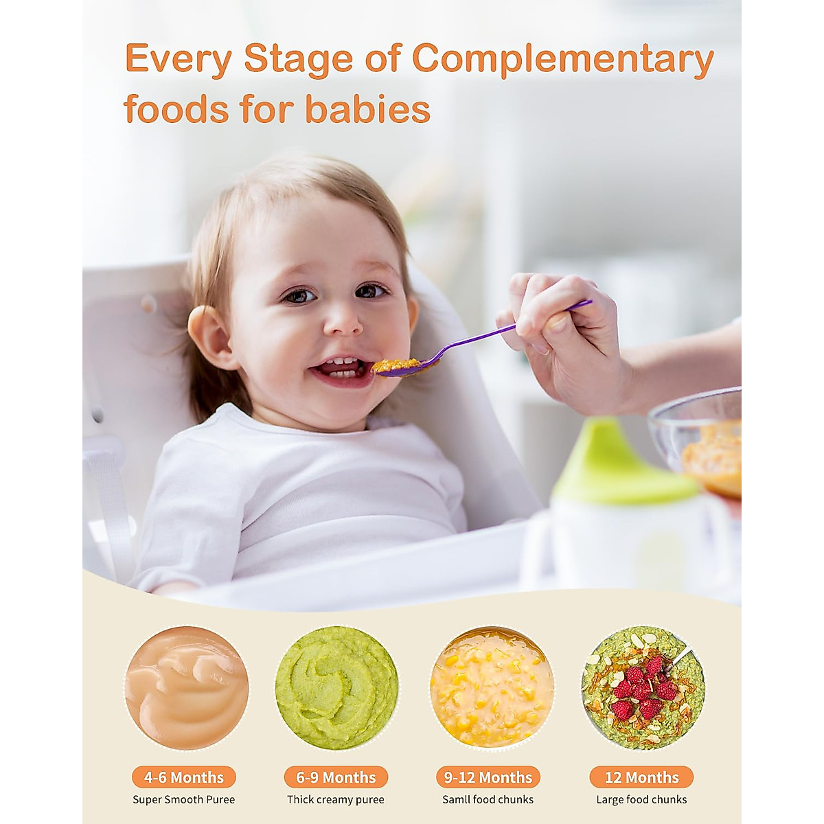 HEYVALUE Baby Food Maker, 13-in-1 Baby Food Processor Sets, Fruit, Vegatable, Meat, Food Puree Blender with Baby Food Containers, Food Freezer Tray, Silicone Spoons, Silicone Spatula (Dark Blue)